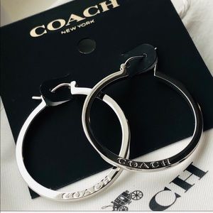 Coach | Jewelry | Coach Silver Hoop Earring | Poshmark